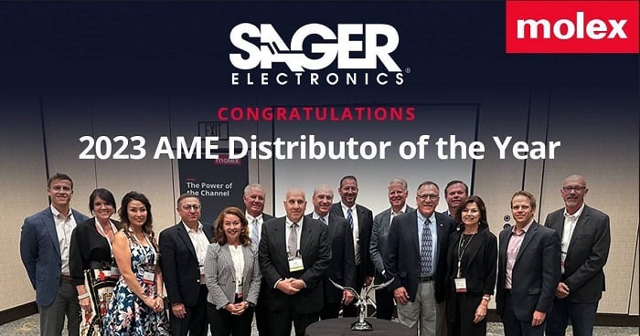 Sager Electronics awarded 2023 America's Distributor of the Year by ...