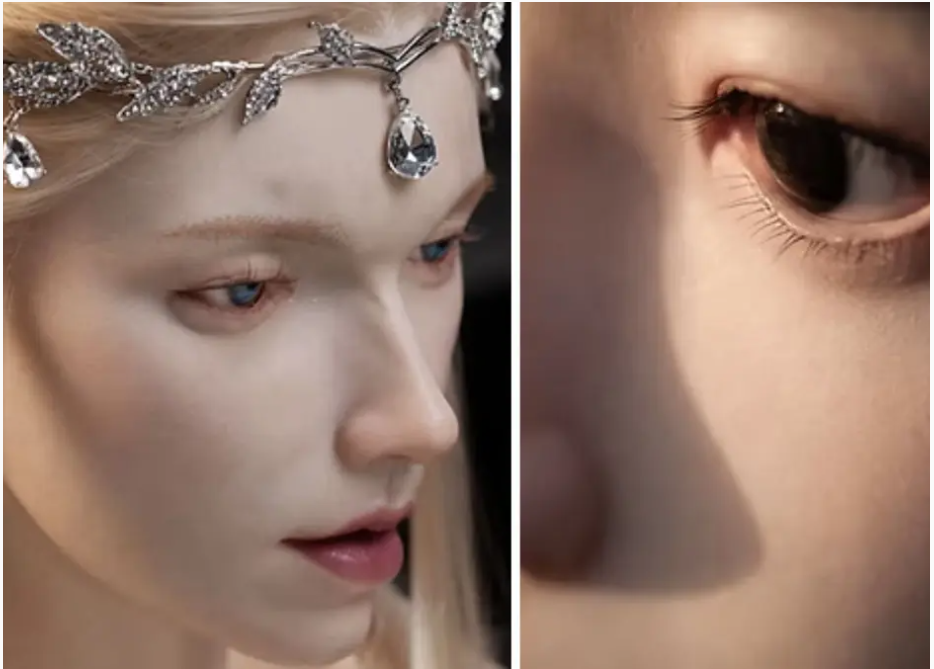 Life-like humanoid robot with blinking eyes and skin designed for daily ...